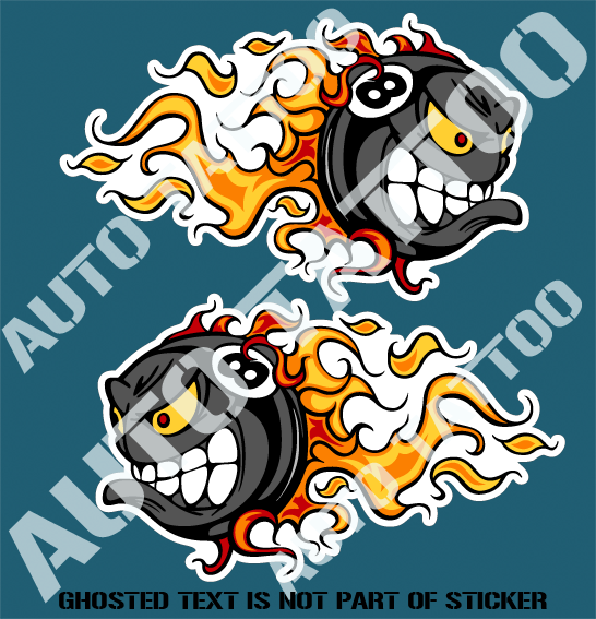 8 BALL HOT ROD DECAL STICKER - Auto Tattoo Grafix