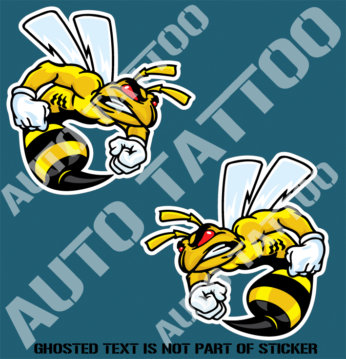 ANGRY WASPS DECAL STICKER - Auto Tattoo Grafix