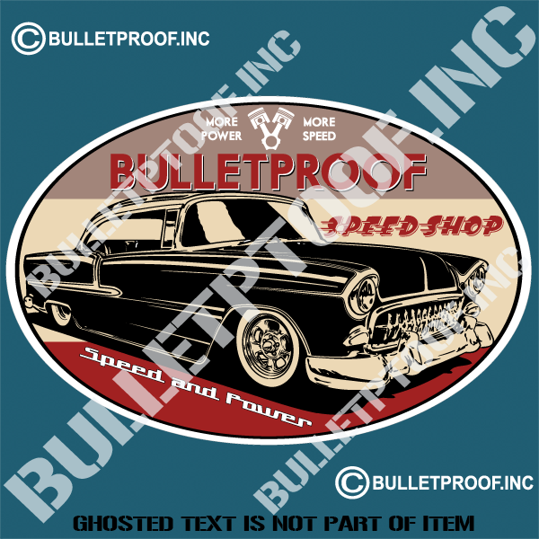 BULLETPROOF SPEED SHOP STICKER - Auto Tattoo Grafix