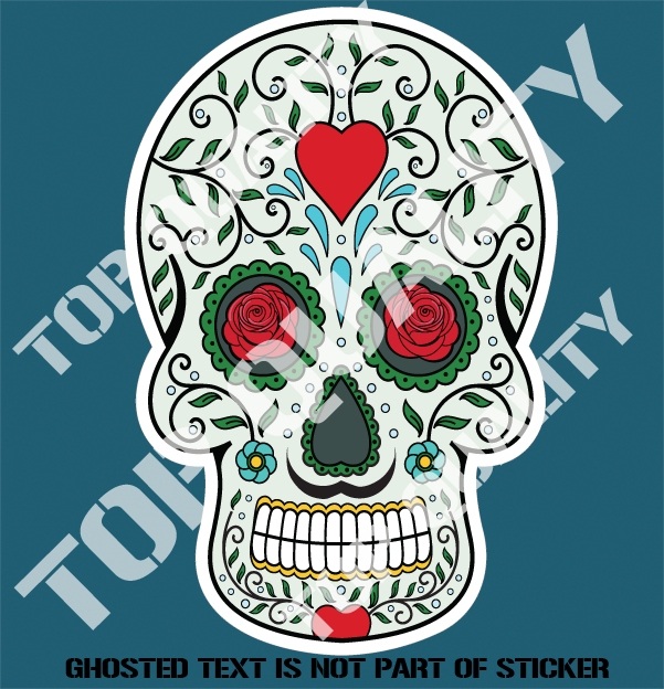 DAY OF DEAD SKULL STICKER DECAL - Auto Tattoo Grafix