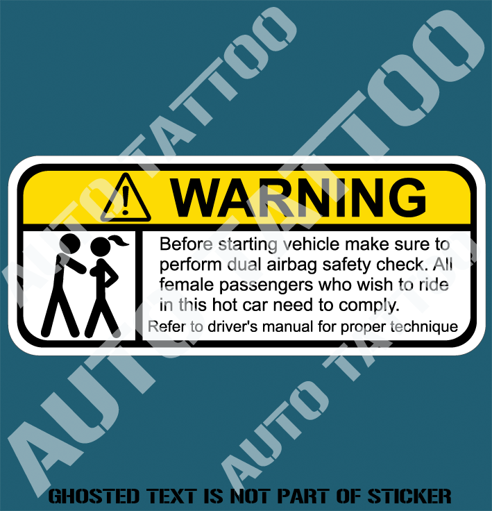 DUAL AIRBAG WARNING STICKER - Auto Tattoo Grafix
