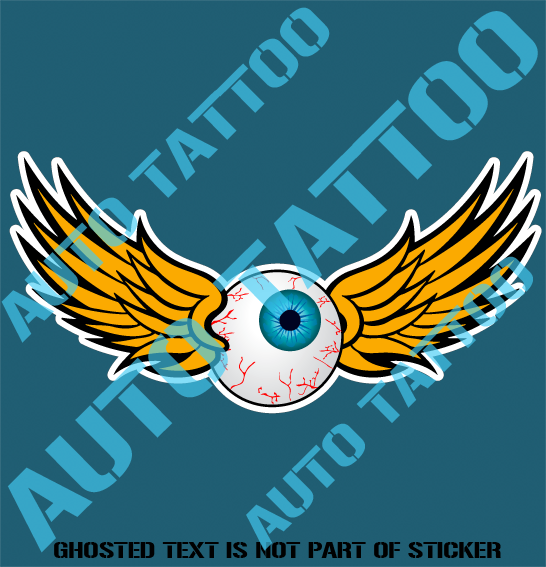 FLYING EYEBALL DECAL STICKER - Auto Tattoo Grafix