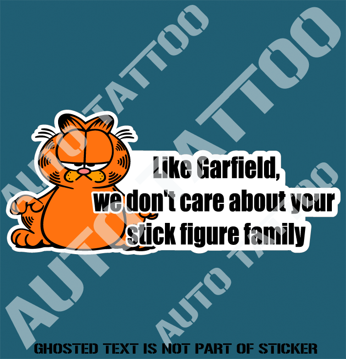 FUNNY GARFIELD DECAL STICKER - Auto Tattoo Grafix