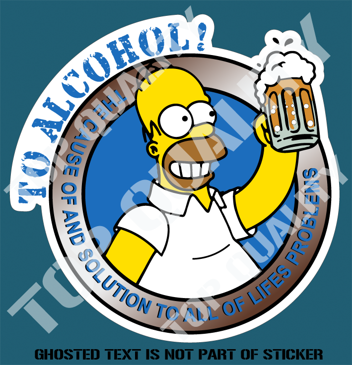 HOMER TO ALCOHOL DECAL STICKER - Auto Tattoo Grafix