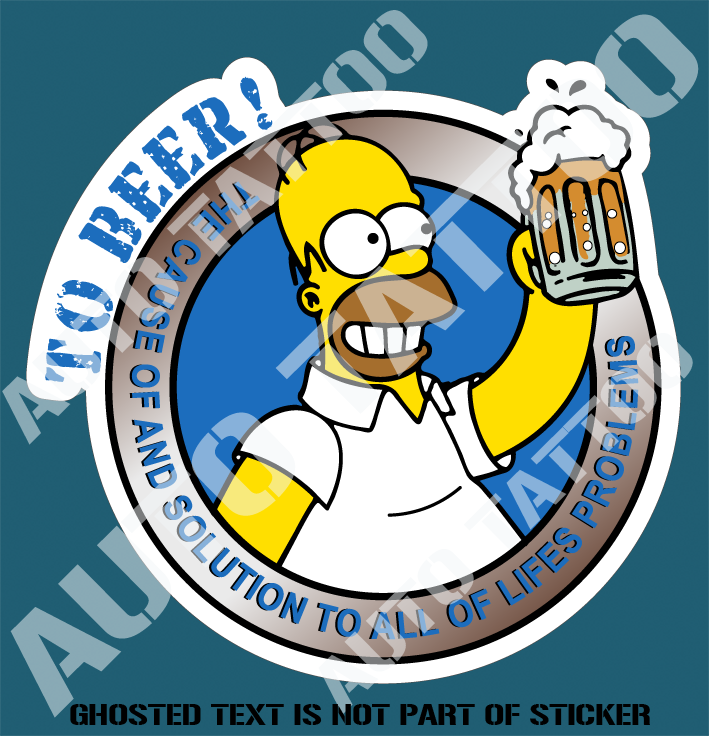 HOMER TO BEER DECAL STICKER - Auto Tattoo Grafix