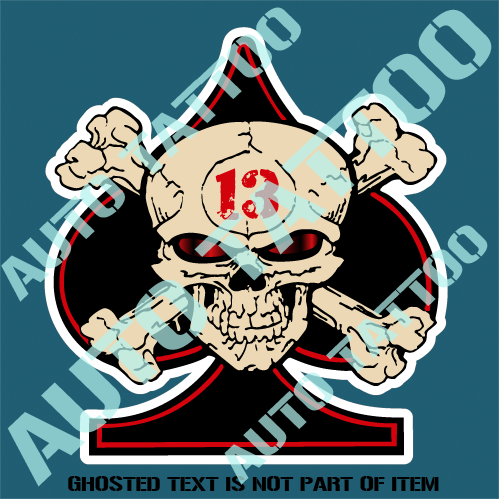 HOT ROD SKULL DECAL STICKER - Auto Tattoo Grafix