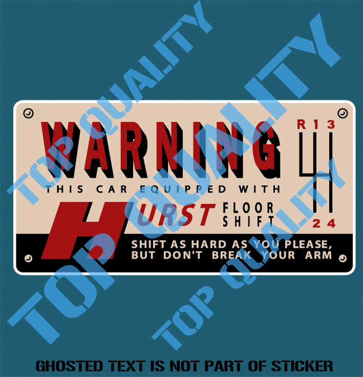 HURST FLOOR SHIFT DECAL STICKER - Auto Tattoo Grafix