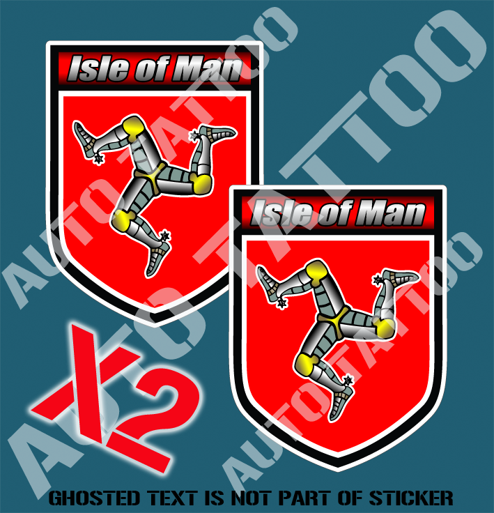 ISLE OF MAN X2 DECAL STICKER - Auto Tattoo Grafix