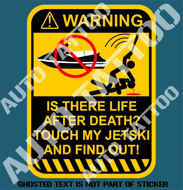 JET SKI WARNING STICKER - Auto Tattoo Grafix