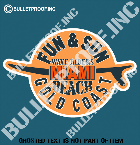MIAMI BEACH DECAL STICKER - Auto Tattoo Grafix