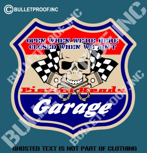 PISTON HEADS GARAGE STICKER - Auto Tattoo Grafix