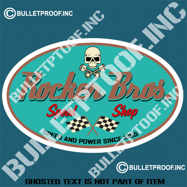 ROCKER BROS SPEED SHOP STICKER - Auto Tattoo Grafix