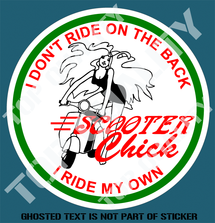 SCOOTER CHICK DECAL STICKER - Auto Tattoo Grafix