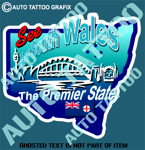 STATE NEW SOUTH WALES Sticker - Auto Tattoo Grafix