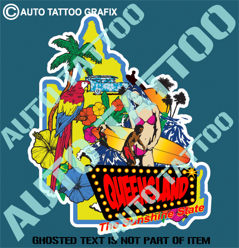 STATE QUEENSLAND Sticker - Auto Tattoo Grafix