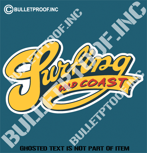 SURFING GOLDCOAST STICKER - Auto Tattoo Grafix