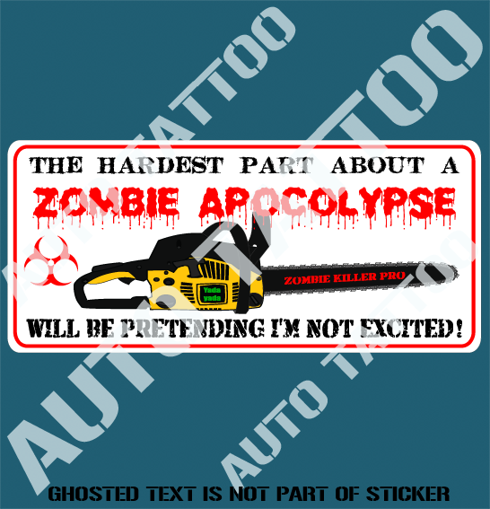 ZOMBIE KILLER DECAL STICKER - Auto Tattoo Grafix