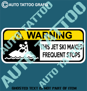 JET SKI WARNING STICKER - Auto Tattoo Grafix