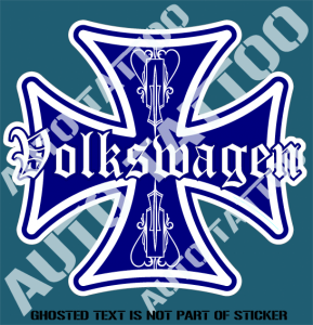 VOLKSWAGEN IRON CROSS STICKER - Auto Tattoo Grafix